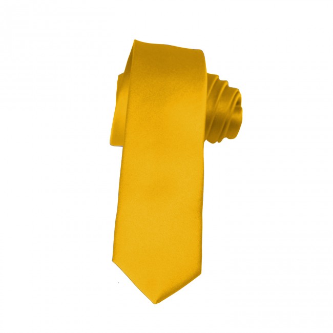 Golden Yellow skinny ties - Satin - Mens Neckties - Wholesale prices no ...