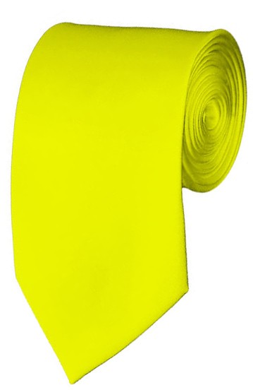 Solid lemon yellow skinny tie - Satin - 2.75 Inches wide - Wholesale ...